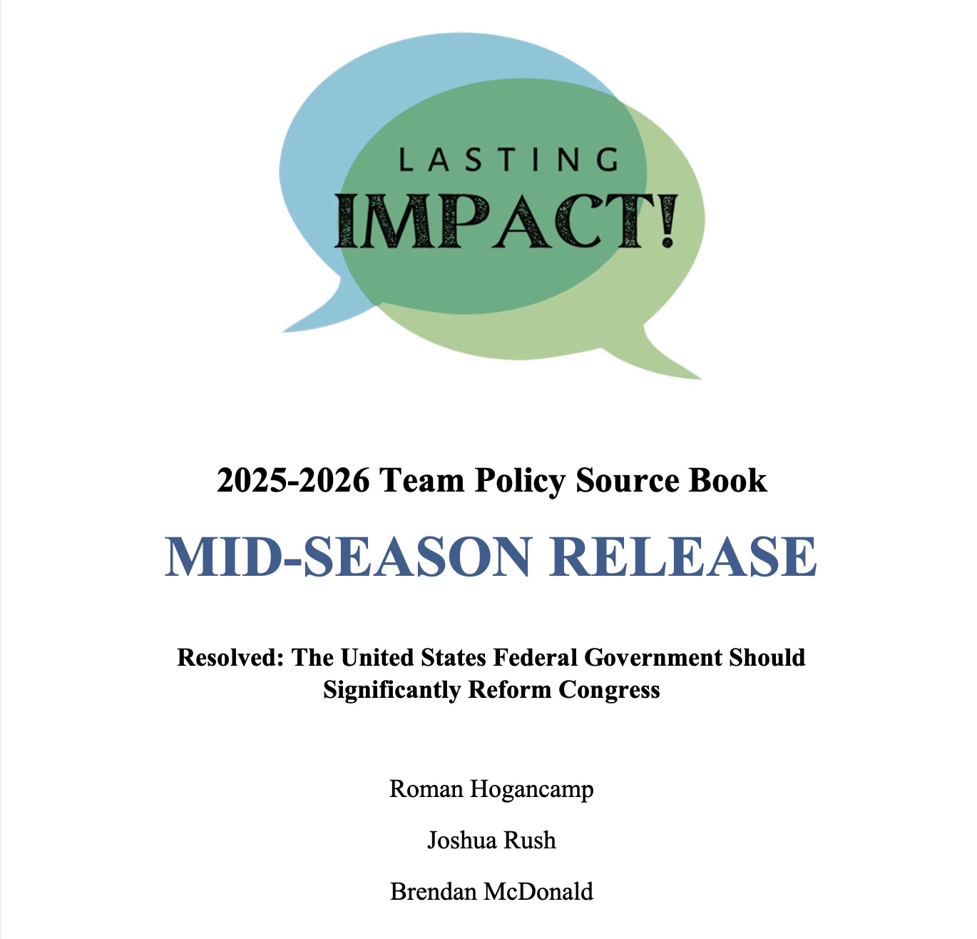 Lasting Impact Team Policy Mid-Season Release - Lasting Impact!
